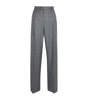 Sandro Wool Rhinestone Straight Trousers - Black
