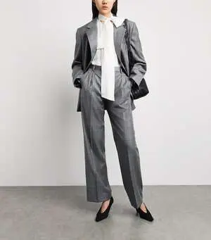 Sandro Wool Rhinestone Straight Trousers