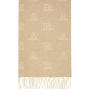 Max Mara Cashmere Monogram Scarf - Beige