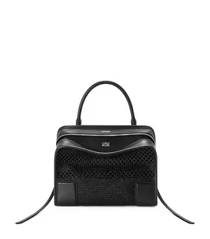 Loewe Medium Woven Leather Amazona 180 Top-handle Bag - Black