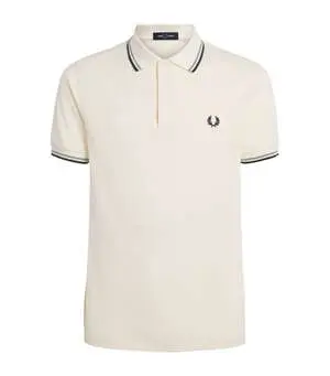 Fred Perry Cotton Twin Tipped Polo Shirt - Ivory