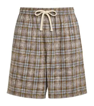 PICANTE Bleached Check Rocco Shorts - Blue
