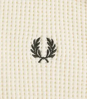 Fred Perry Cotton Waffle Knit Quarter-zip Sweatshirt - Ivory