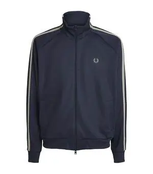 Fred Perry Embroidered Taped Track Jacket - Navy