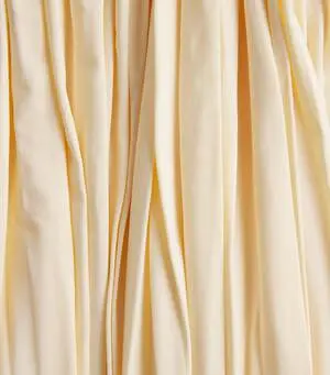 ABADIA High-neck Draped Midi Dress