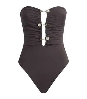 MORE NOIR Embellished Presley Strapless One Piece