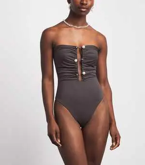 MORE NOIR Embellished Presley Strapless One Piece