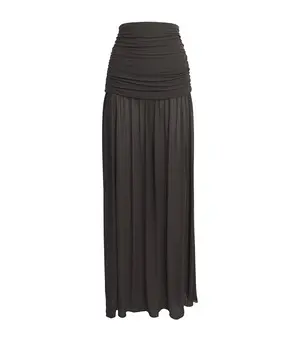 MORE NOIR Crepe Nova Maxi Skirt - Brown