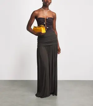 MORE NOIR Crepe Nova Maxi Skirt - Brown