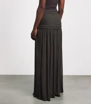 MORE NOIR Crepe Nova Maxi Skirt - Brown