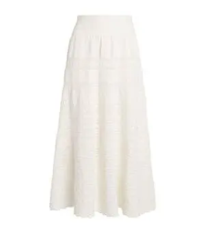 Molli Cotton Crochet Midi Skirt - White