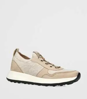 TOD'S Suede-knit Red Dot Sneakers