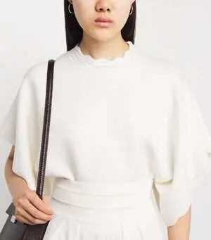 Molli Virgin Wool Scalloped Sweater Top
