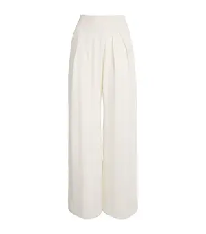 Molli Virgin Wool Wide-leg Trousers - White