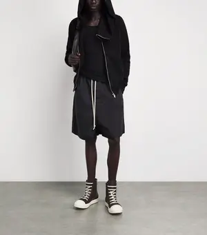Rick Owens Asymmetric Mountain Hoodie - Black
