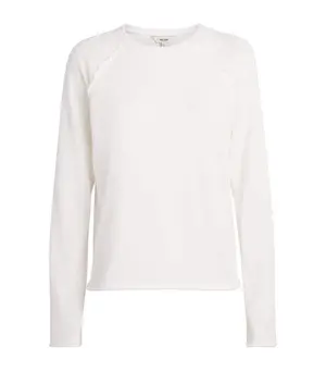 ME+EM Organic Cotton Raw Edge Sweatshirt - White
