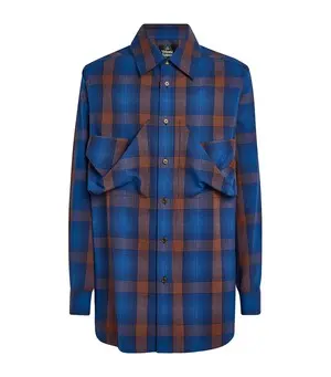 VIVIENNE WESTWOOD Cotton Flannel Check Achilles Overshirt - Navy