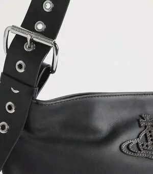 VIVIENNE WESTWOOD Maxime Leather Shoulder Bag - Black