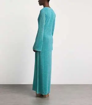 Oseree O-ring Lumière Kaftan Mini Dress - Turquoise