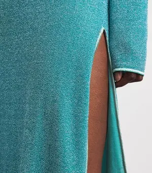 Oseree O-ring Lumière Kaftan Mini Dress - Turquoise