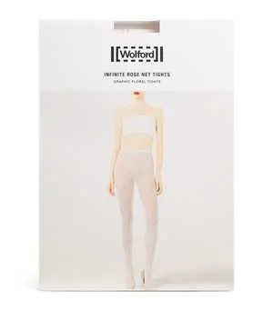 Wolford Infinite Rose Net Tights - White