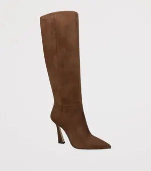 STUART WEITZMAN Suede Vinnie Zip Knee-high Boots 100
