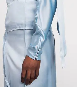 GANNI Satin Scarf Blouse