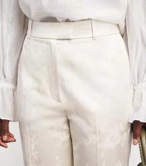 GANNI Satin Floral Tailored Trousers