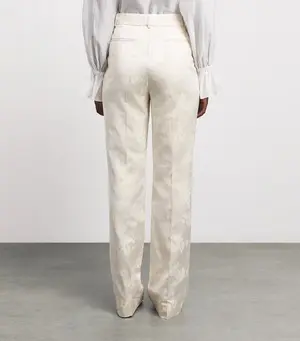 GANNI Satin Floral Tailored Trousers