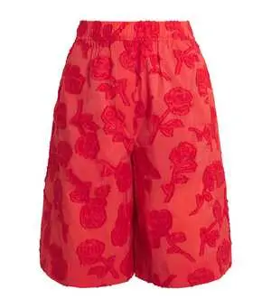 GANNI Floral Elasticated Shorts - Blue