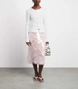 GANNI Organic Cotton Pointelle Cardigan