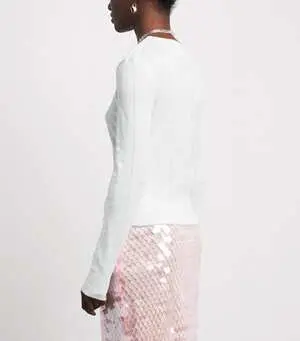GANNI Organic Cotton Pointelle Cardigan