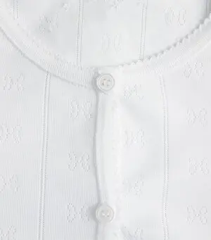 GANNI Organic Cotton Pointelle Cardigan