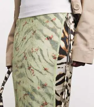 GANNI Printed Midi Wrap Skirt
