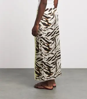 GANNI Printed Midi Wrap Skirt