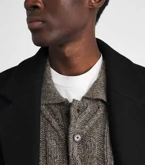 FRAME Wool-blend Cable-knit Polo Sweater