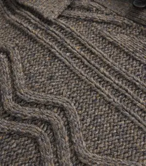 FRAME Wool-blend Cable-knit Polo Sweater