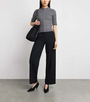 Citizens Of Humanity Wool-cashmere Cropped Cardigan - Grey