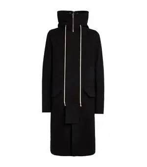Rick Owens Longline Padded Megaparka Coat - Black