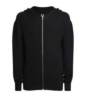 Rick Owens Cashmere Zip-up Hoodie - Black