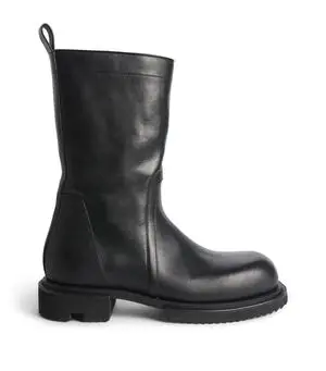 Rick Owens Calf Leather Creeper Gabe Ankle Boots - Black
