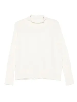 BEYOU Cashmere Turtle-neck Sweater - White