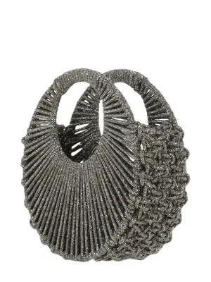 HIBOURAMA Jaya Crystal-embellished Woven Tote Bag - Brown
