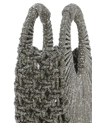 HIBOURAMA Jaya Crystal-embellished Woven Tote Bag - Brown