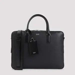 TOM FORD Elliot Soft Grain Leather Briefcase - Black