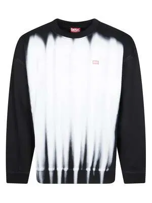 DIESEL® 100% Cotton Ribbed Sweatshirt - Nero