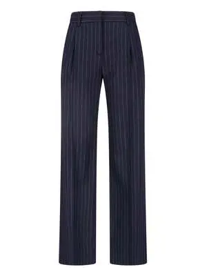 LARDINI Pinstripe Tailored Wide-leg Trousers - Blue