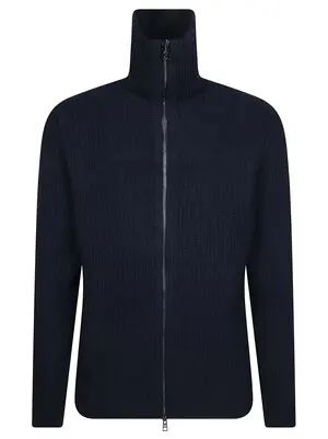 Tagliatore Zip-up Wool Blend Sweater - Blu