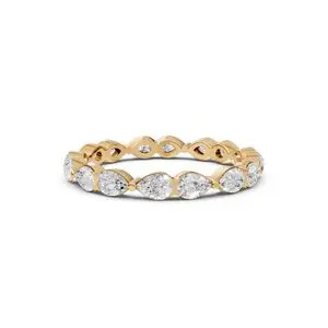 AYA FINE JEWELRY Genevieve Pear Cut Lab Grown Diamond Eternity Band - Yellow
