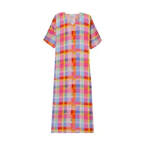 DHARA SHETH, DUBAI Pink / Purple Palette Picnic Kaftan Maxi Dress With Side Slit Pink,purple & Multicolor - Pink/purple